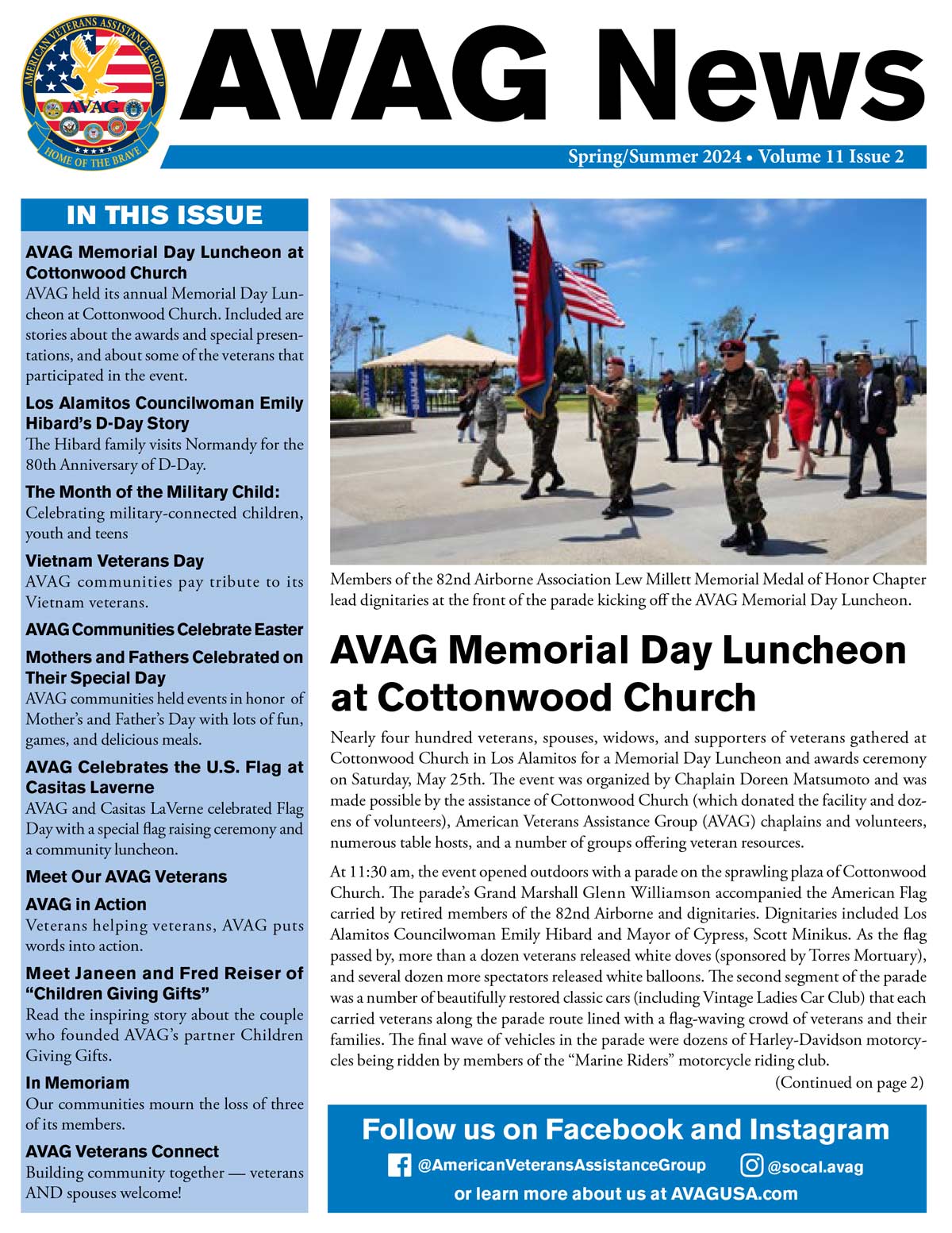 AVAG News – Spring/Summer 2024 – Volume 11 Issue 2